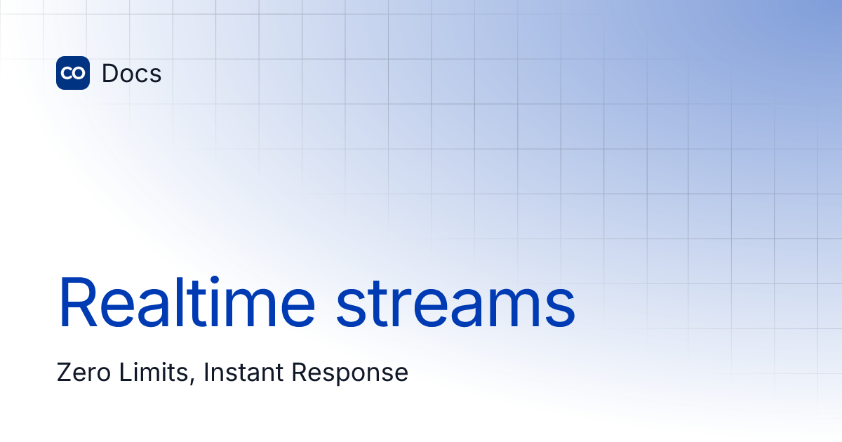 Realtime streams | Docs