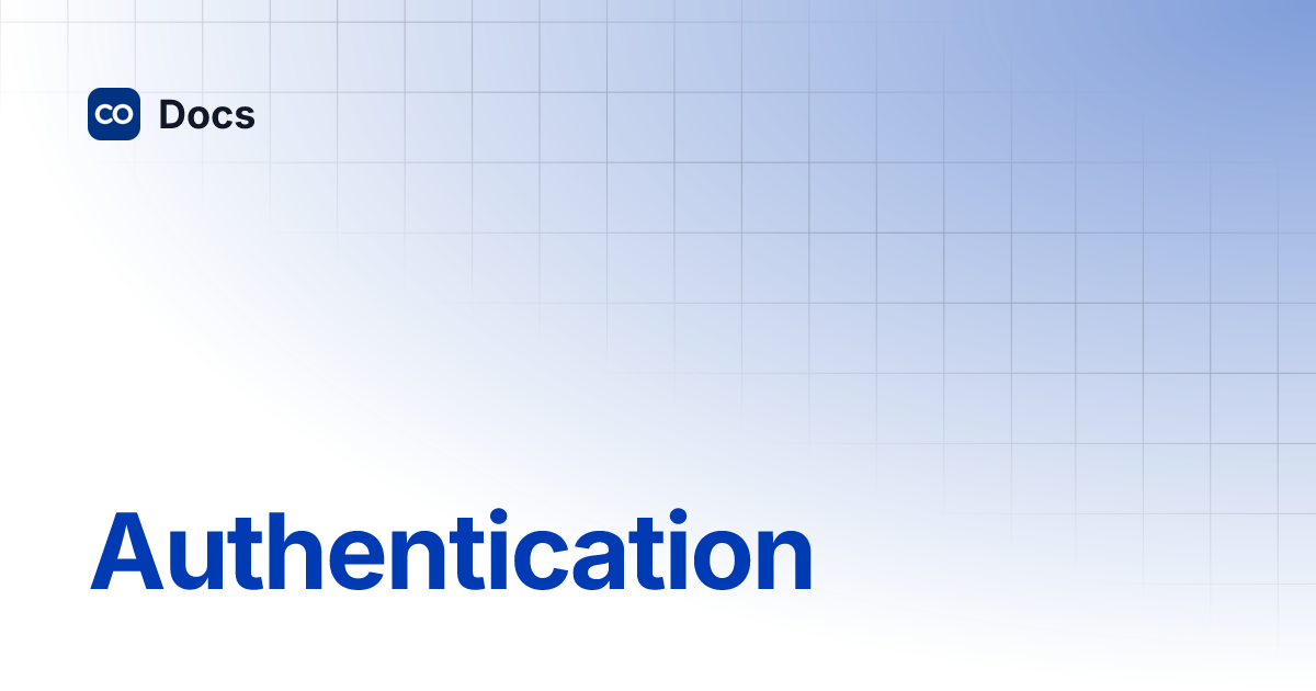 Authentication | Docs
